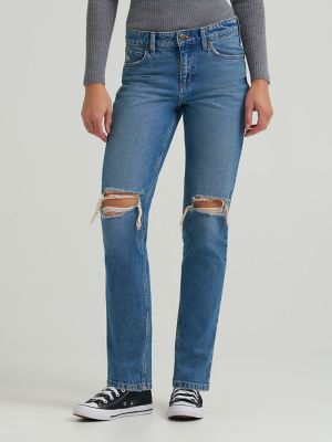 Women's Knee Distressed 90's Taper Jean
