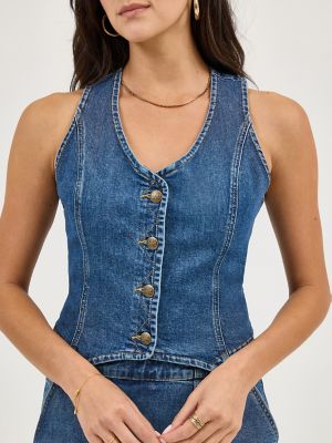 Women's Tailored Denim Vest