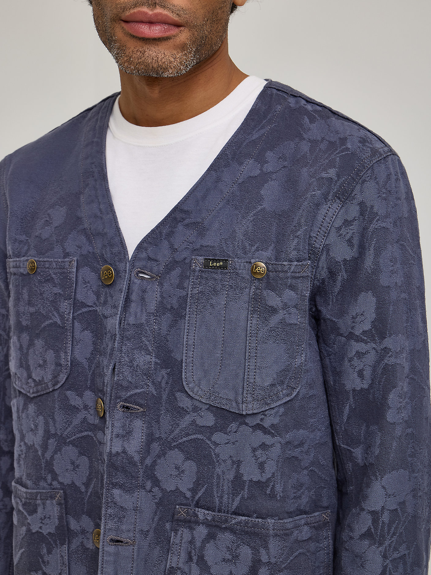 Men's Lee® x Paul Smith Jacquard Collarless Chore Coat Men's Lee® x Paul Smith Jacquard Collarless Chore Coat
