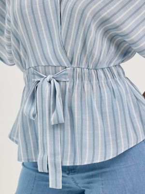 Women's Wrap Front Print Blouse